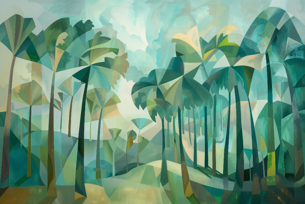 Cubist Jungle mural